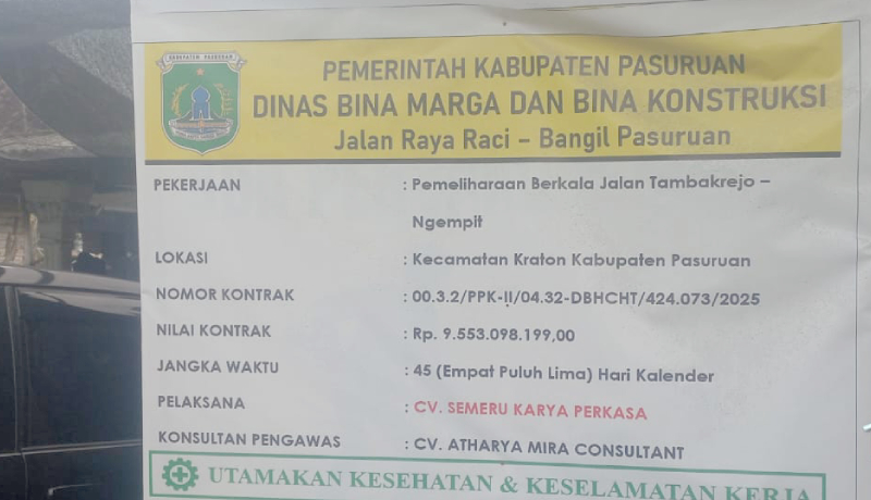 Proyek Bina Marga Rp9,5 Miliar di Kraton Disorot, Diduga Bermasalah ...